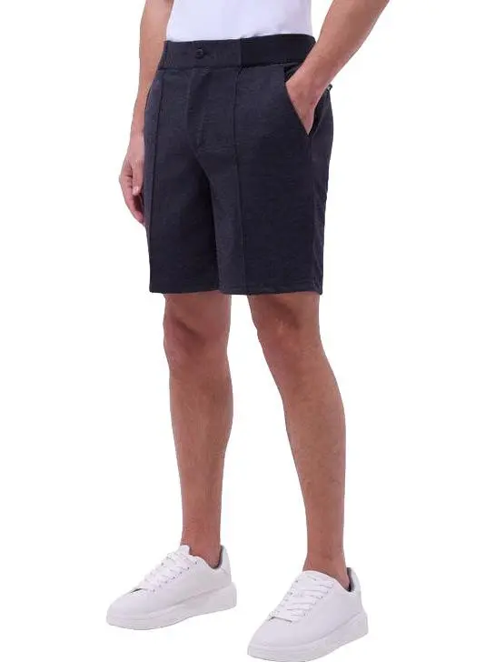 Bugatchi Soft Touch Knit Pintuck Shorts - Black
