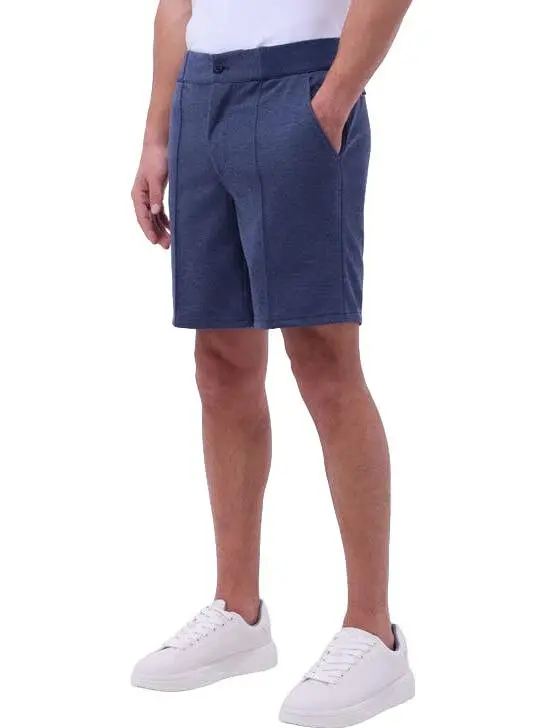 Bugatchi Soft Touch Knit Pintuck Shorts - Navy