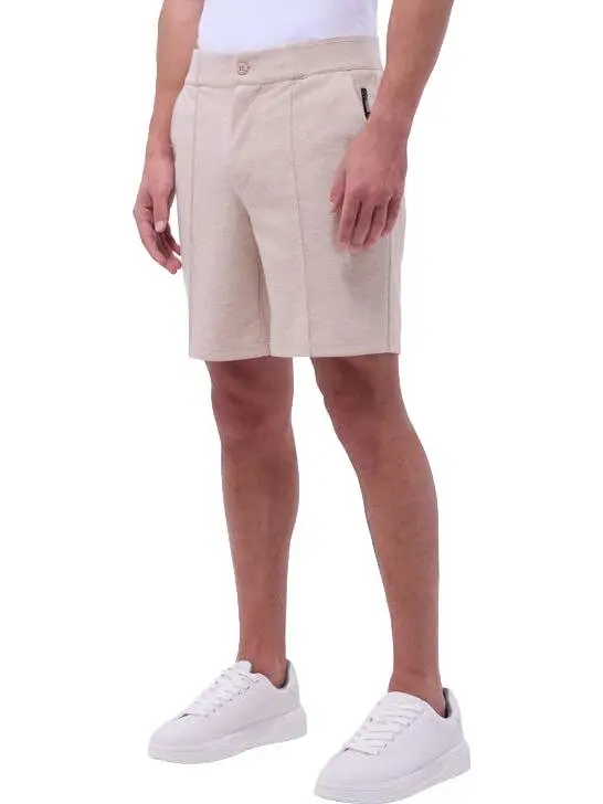 Bugatchi Soft Touch Knit Pintuck Shorts - Sand