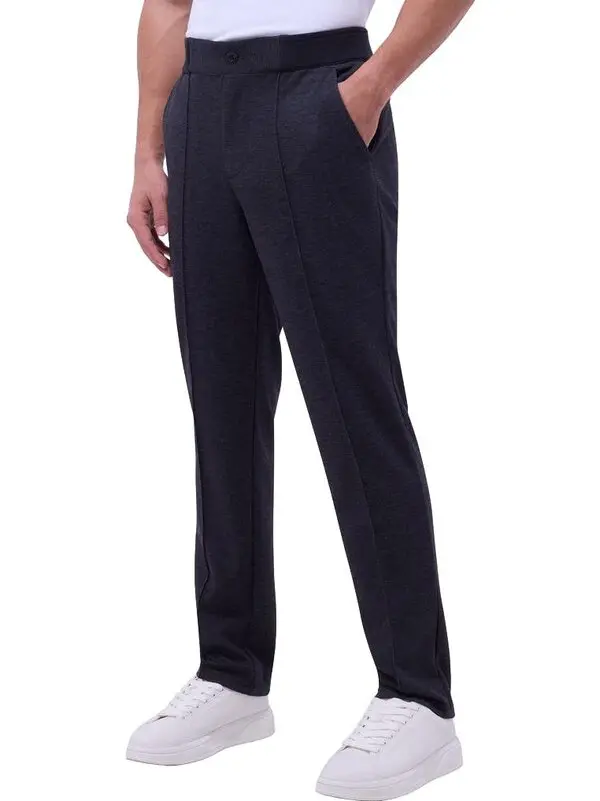 Bugatchi Soft Touch Knit Pintuck Pants - Black