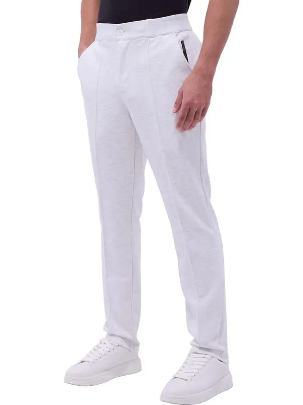 Bugatchi Soft Touch Knit Pintuck Pants - Chalk
