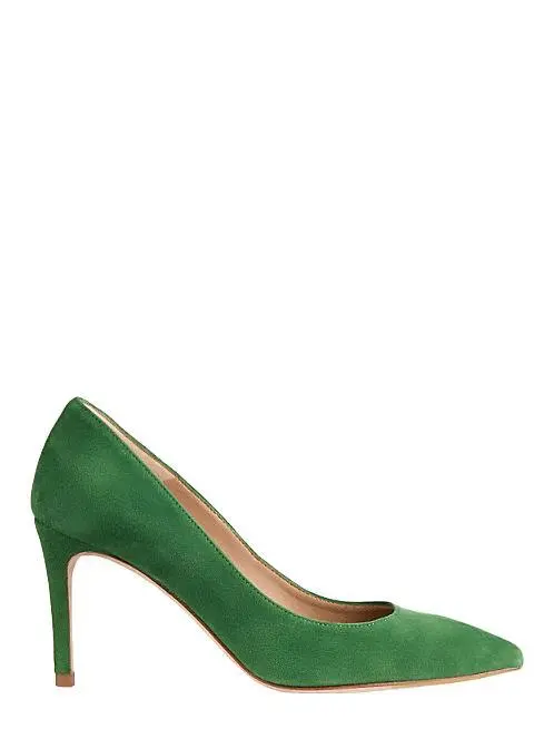 LK BENNETT Floret Suede Heeled Courts - Gre-fern Green