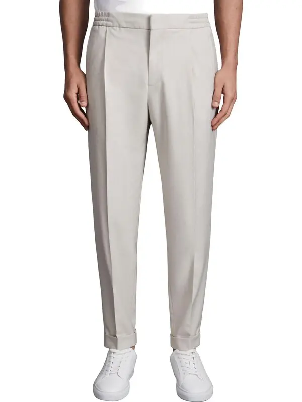 REISS Brighton Relaxed Trousers - Stone