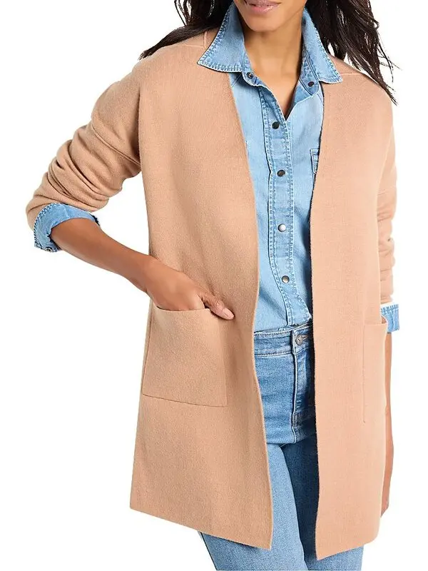 NIC+ZOE Reversible Knit Cardigan Sweater - Burro