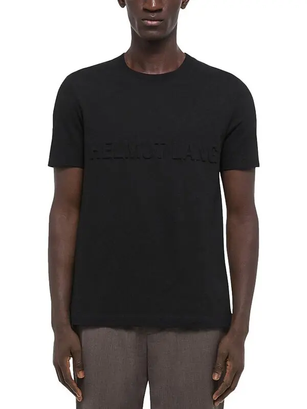Helmut Lang Short Sleeve Embossed Logo Tee - Black