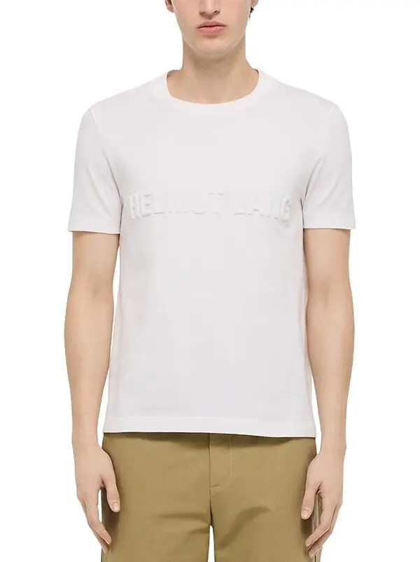 Helmut Lang Short Sleeve Embossed Logo Tee - Optic White