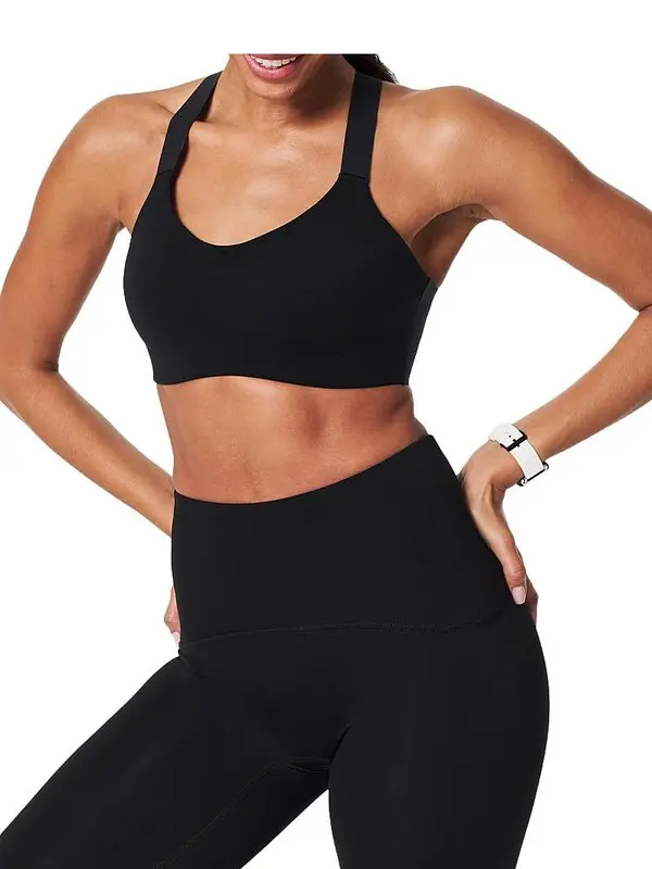 Spanx Mid Impact Sports Bra - Very Black