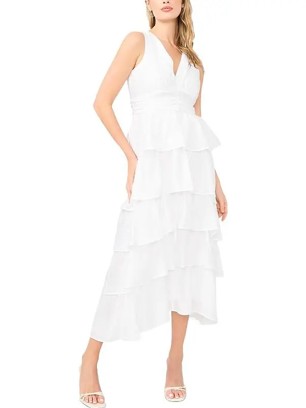1.State Ruffle Maxi Dress - Ultra White