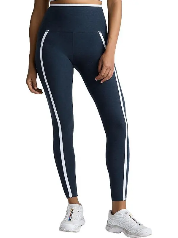 Beyond Yoga Spacedye New Moves Midi Leggings - Nocturnal Navy/white