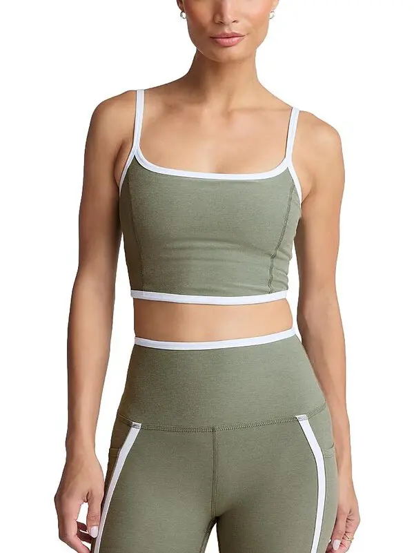 Beyond Yoga Spacedye New Moves High Cropped Tank - Gray Sage/cloud White