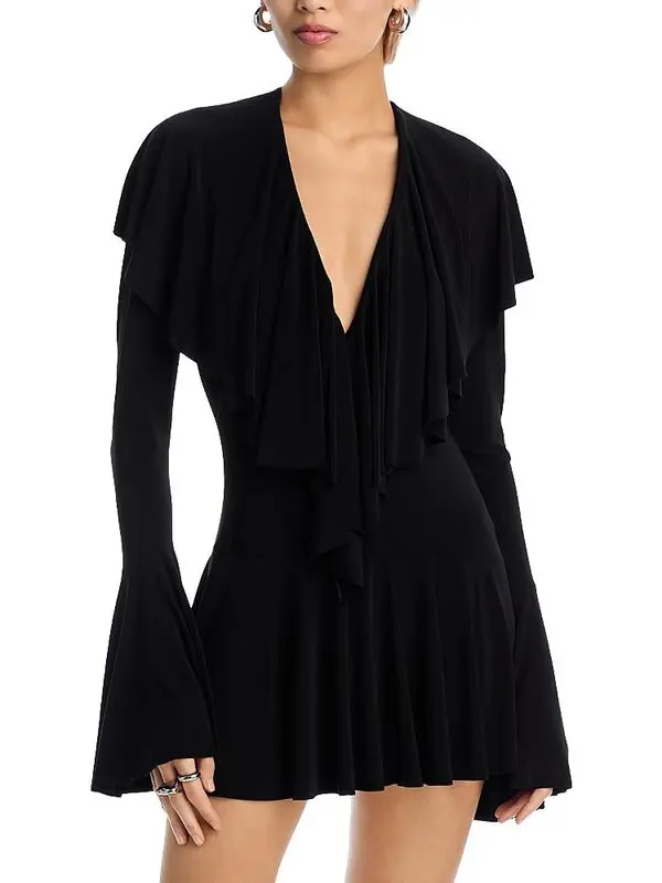 Norma Kamali Bodysuit Mini Dress - Black