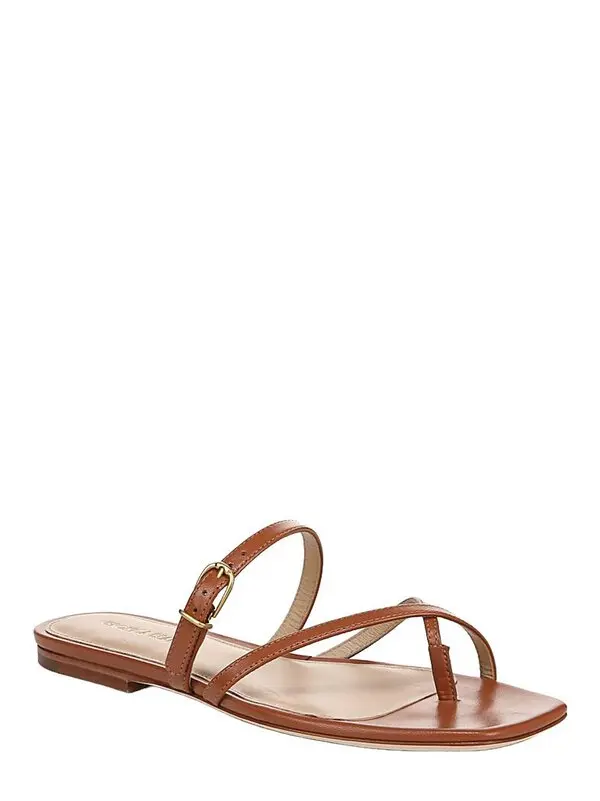 Veronica Beard Marthe Slide Flat Sandals - Honey