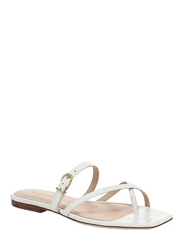 Veronica Beard Marthe Slide Flat Sandals - Parchment