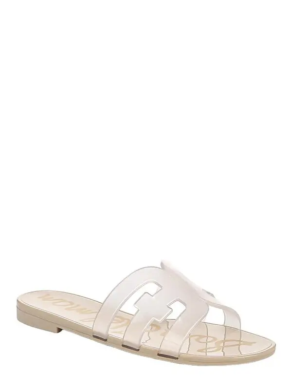 Sam Edelman Bay Jelly Slide Sandals - Clear/sand