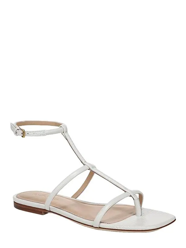 Veronica Beard Marabella Thong Flat Sandals - Parchment
