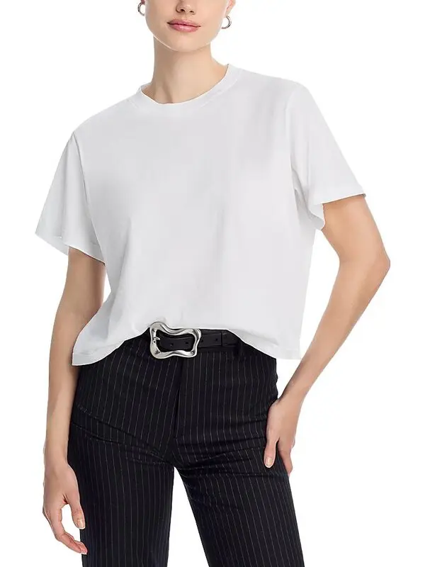 Aqua Haley Crop Boxy Tee Exclusive - White