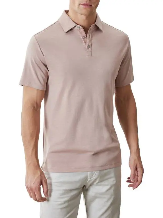 Robert Barakett Georgia Short Sleeve Pima Cotton Polo - Powder Coral