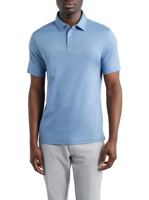Robert Barakett Georgia Short Sleeve Pima Cotton Polo - Washed Blue