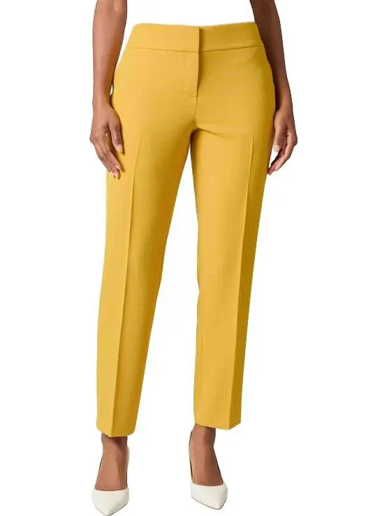 KASPER Flat Front Slim Pants - Butterscotch