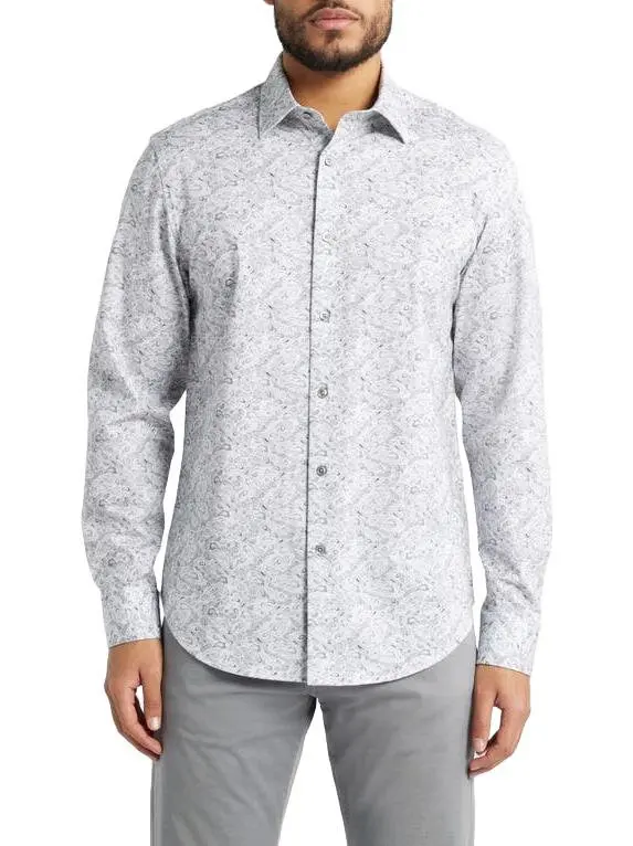 Bugatchi James Ooohcotton® Button-up Shirt - Platinum