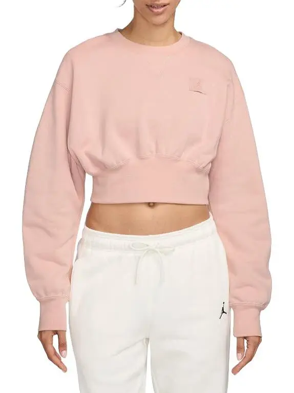 JORDAN Flight Fleece Crop Sweatshirt - Pink Oxford