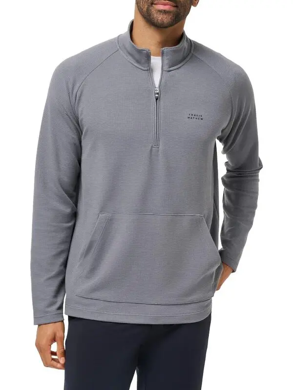 Travis Mathew Thermal Quarter Zip Pullover - Quiet Shade
