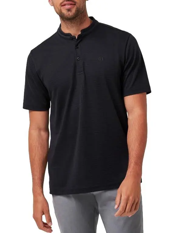 Travis Mathew Sunny Days Ahead Stripe Blade Collar Polo - Black
