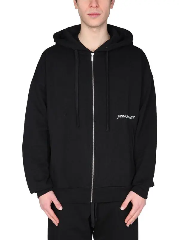 HINNOMINATE Zip-up Cotton Sweatshirt - Black