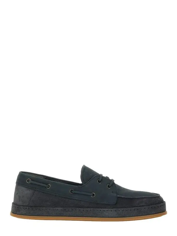Hogan Leather Boat Moccasin - Blue