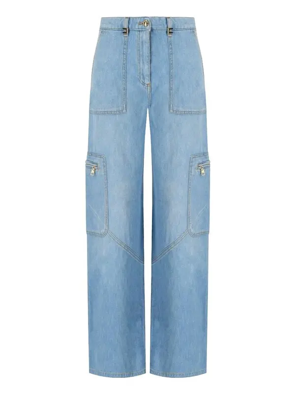 Elisabetta Franchi Cargo Jeans - Light Blue