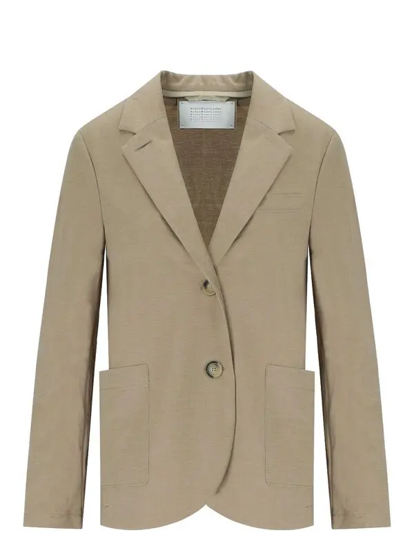 Harris Wharf London Dove Grey Single Breasted Blazer - Beige