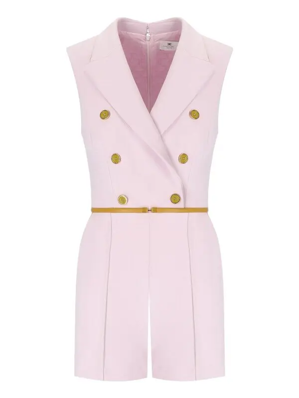Elisabetta Franchi Short Jumpsuit With Buttons - Pink