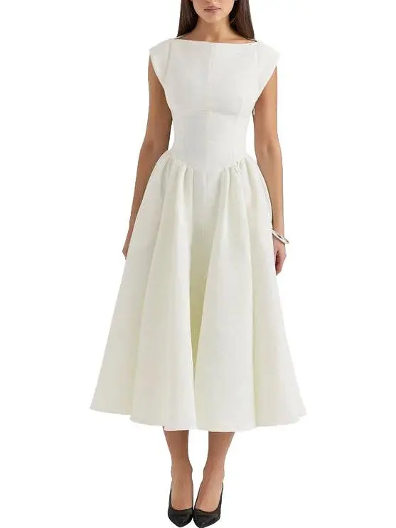 House Of Cb Debutante Backless Midi Dress - Ivory