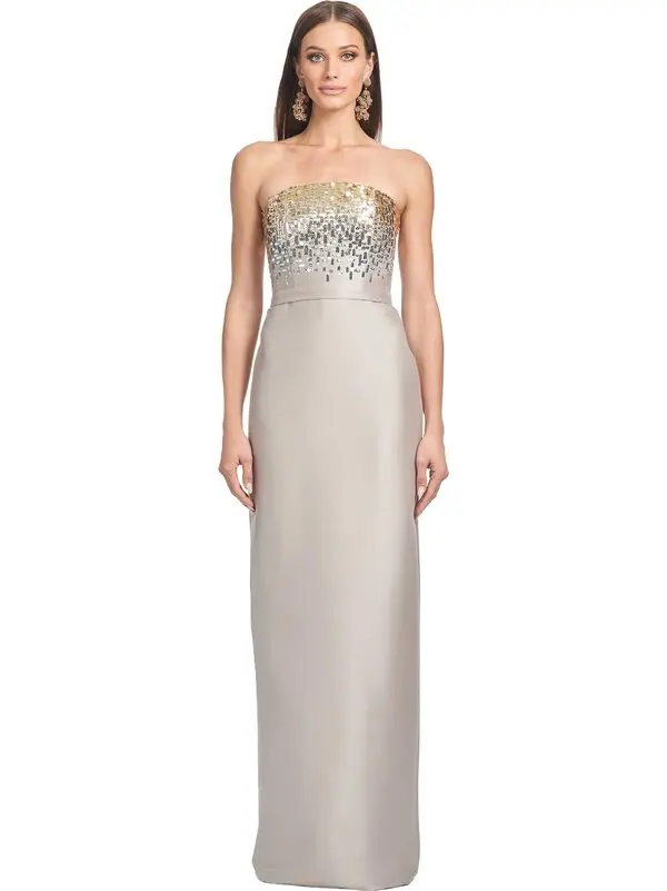 Sachin & Babi Phaedra Embellished Gown - Pewter