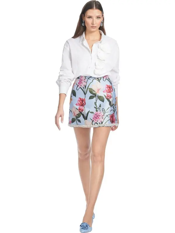 Sachin & Babi Dolly Cotton Button Down Top - White