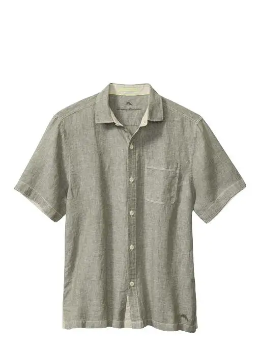 Tommy Bahama Paradise Breezer Short Sleeve Linen Button-up Shirt - Tea Leaf