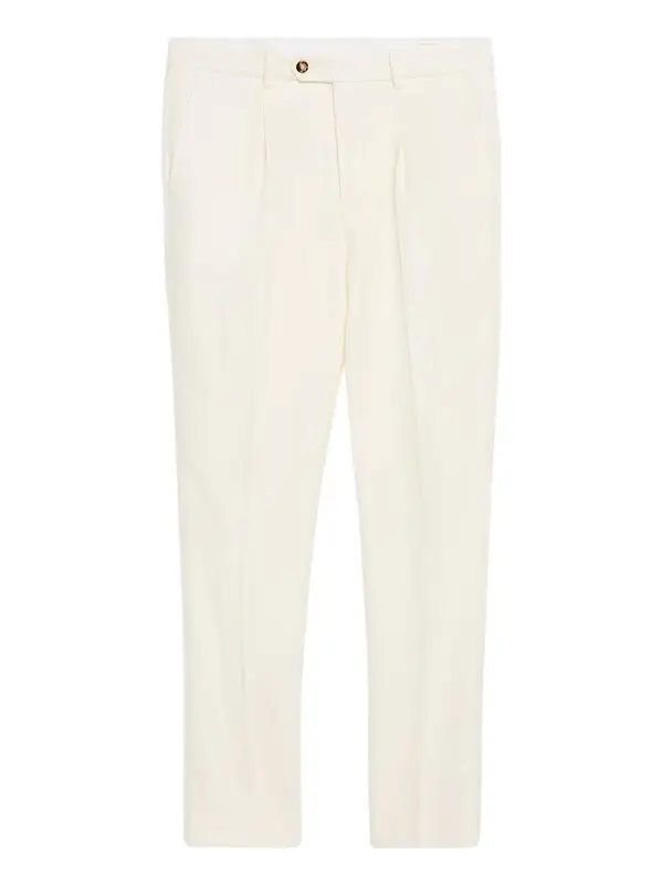 Brunello Cucinelli Straight-fit Pleated Pants - Off White