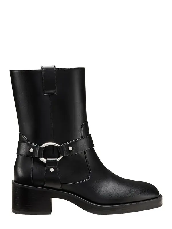 STUART WEITZMAN Jax Leather Moto Booties - Black