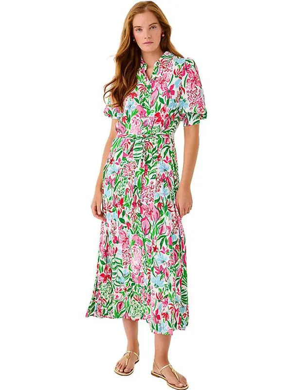 Lilly Pulitzer® Larkyn Midi Shirtdress - Multi Glowing Gardens