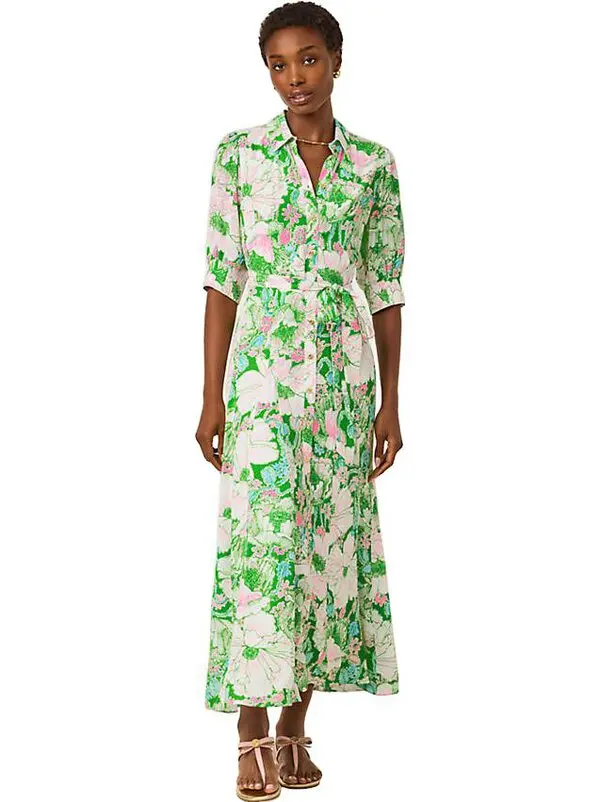 Lilly Pulitzer® Larkyn Midi Shirtdress - Putting Green Poppyland