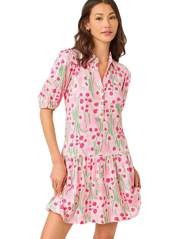 LILLY PULITZER Bingley Shirt Dress - Conch Shell Pink Sunny Daisies