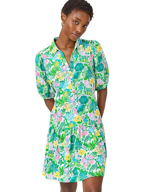 LILLY PULITZER Bingley Shirt Dress - Multi Hawaii Destination