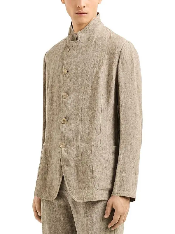 Emporio Armani Linen Blazer - Dark Beige