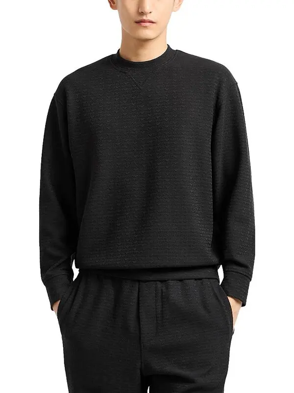 Emporio Armani Jacquard Logo Sweatshirt - Black Beauty