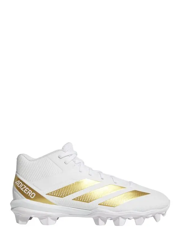 Adidas Adizero Impact.2 Molded Football Cleats - Cloud White / Gold Metallic / Cloud White