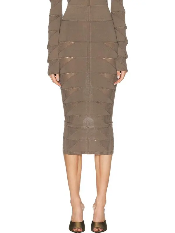 Rick Owens Knit Midi Skirt - Dust