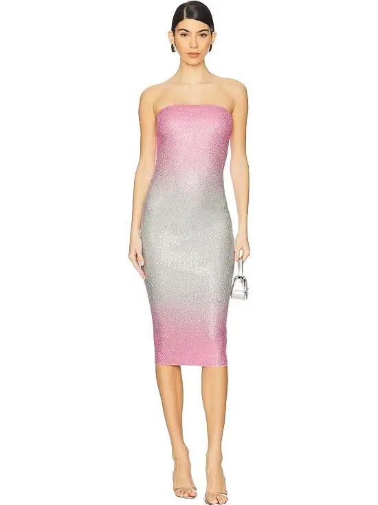 Retrofete Laina Embellished Dress - Pink Silver Ombre