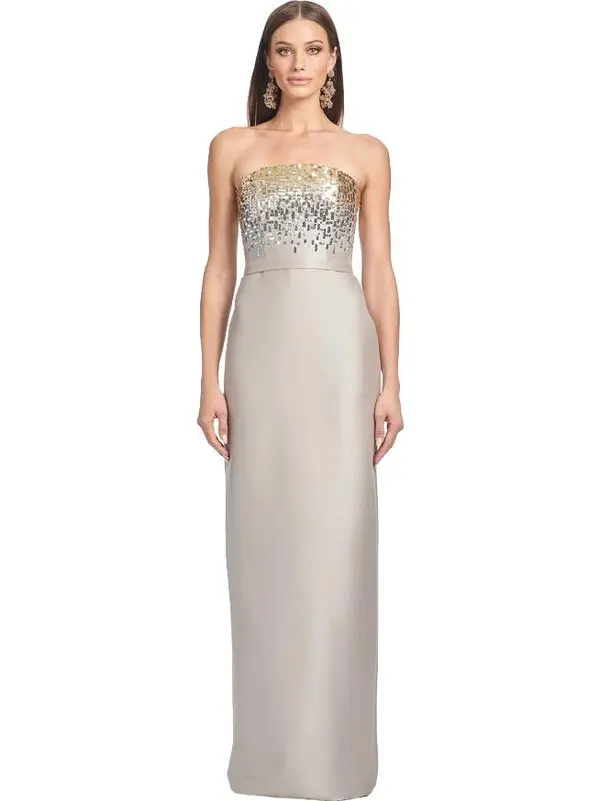 Sachin & Babi Phaedra Column Gown - Gray