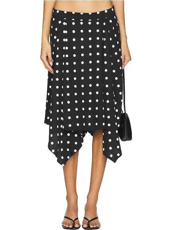 EB DENIM City Asymmetrical Hem Skirt - Black