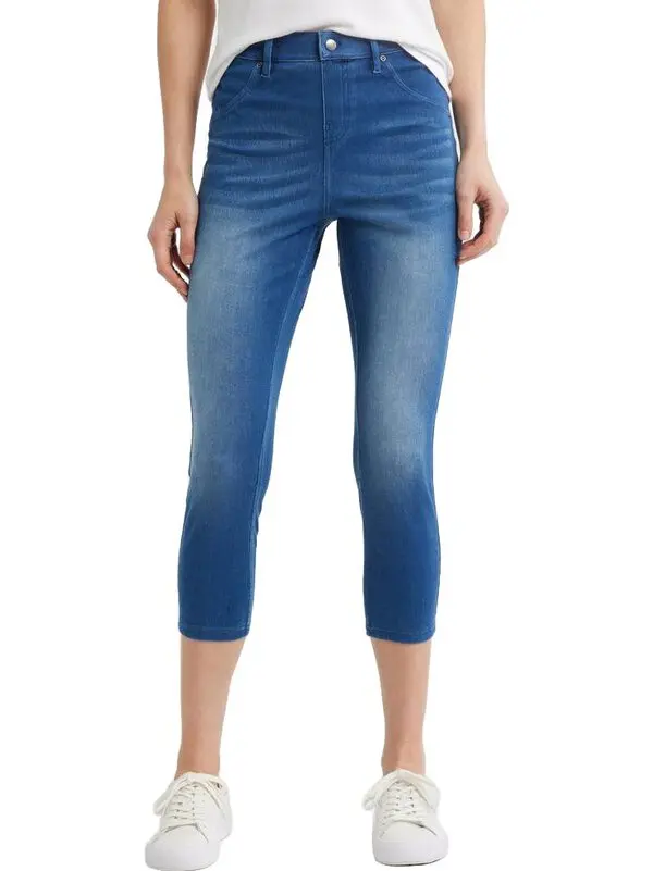 Hue Ultrasoft Denim Capri Leggings - Med Wash